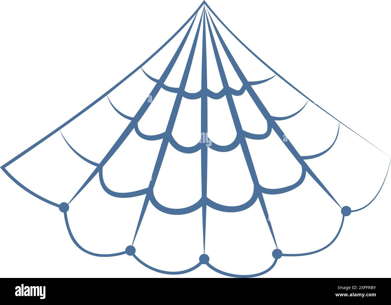 Simple seashell illustration drawn with blue lines, evoking summer ...