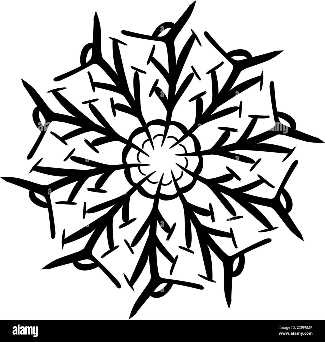 Illustration of snow crystal shape design. Perfect for winter-themed ...