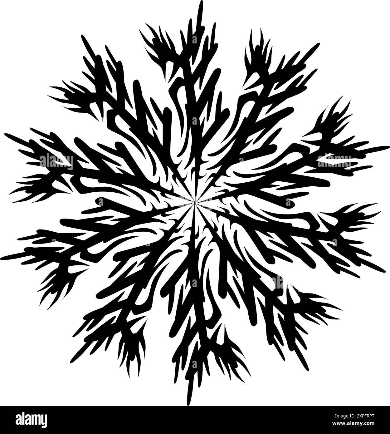 Illustration of snow crystal shape design. Perfect for winter-themed ...