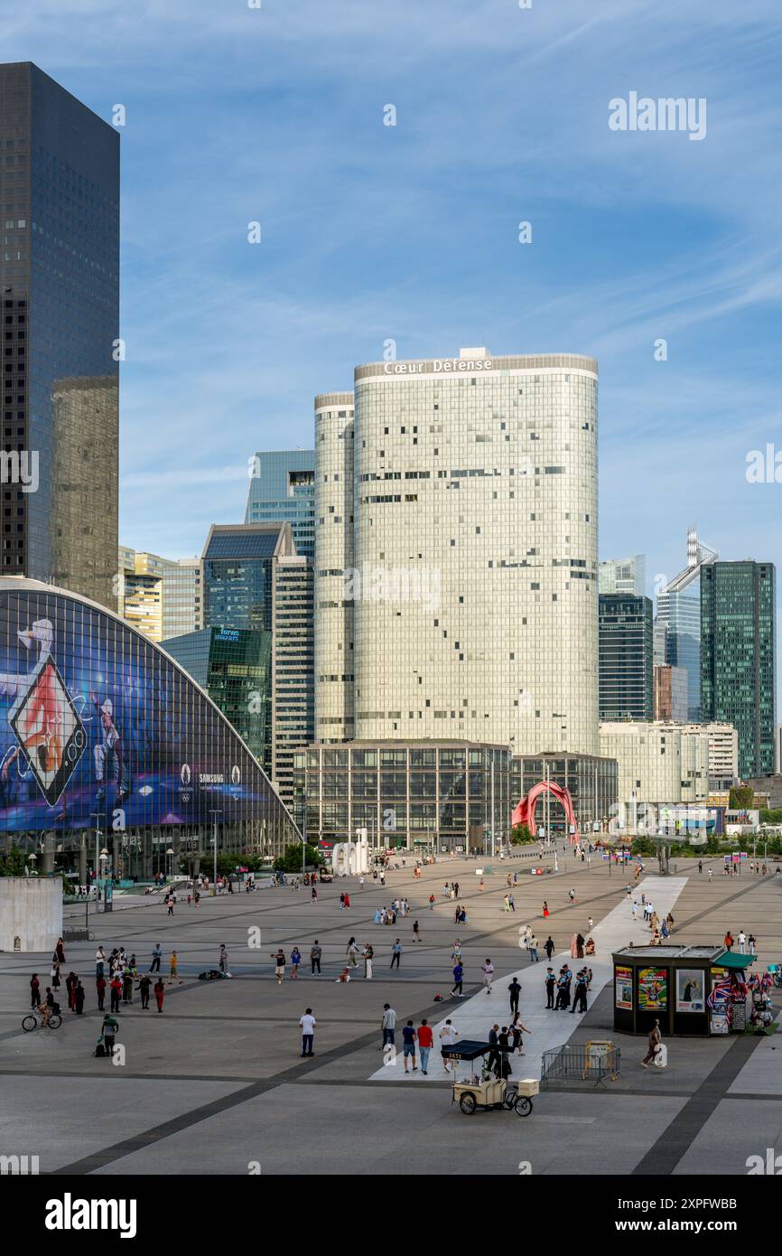 Paris, France - August 4, 2024: Coeur Defense building with CNIT ...