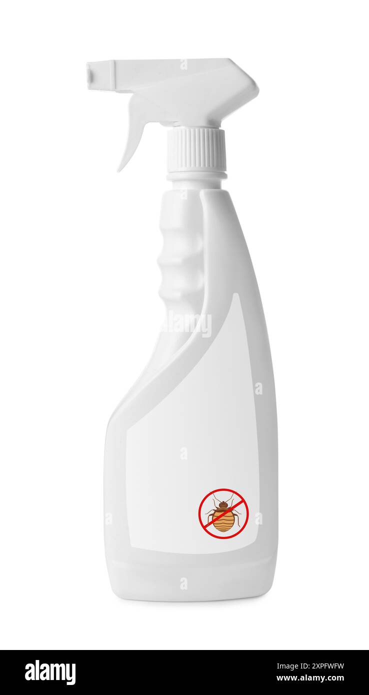 Insect repellent in spray bottle isolated on white Stock Photo - Alamy