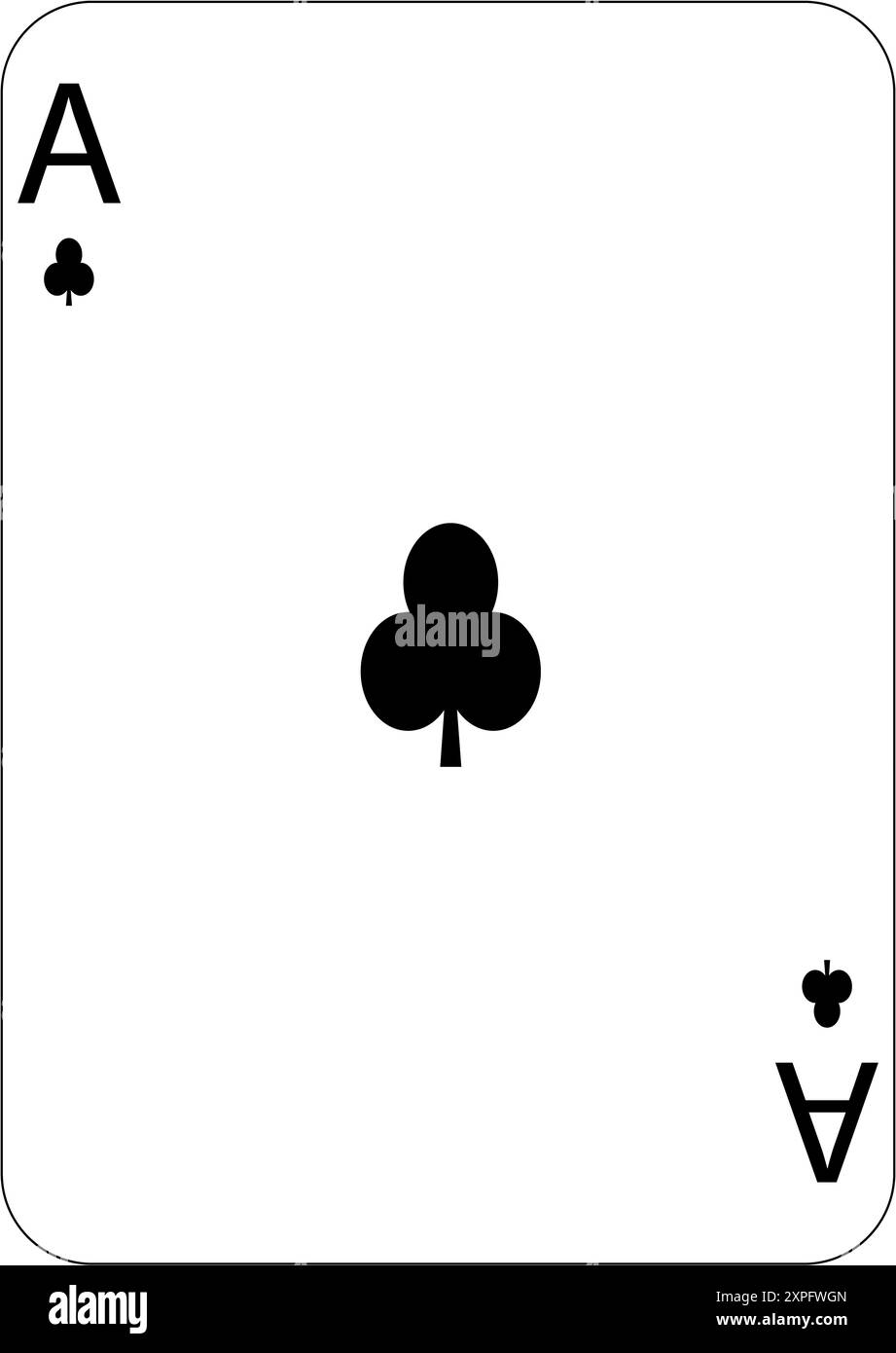 Ace of clubs. One playing card, illustration Stock Photo - Alamy