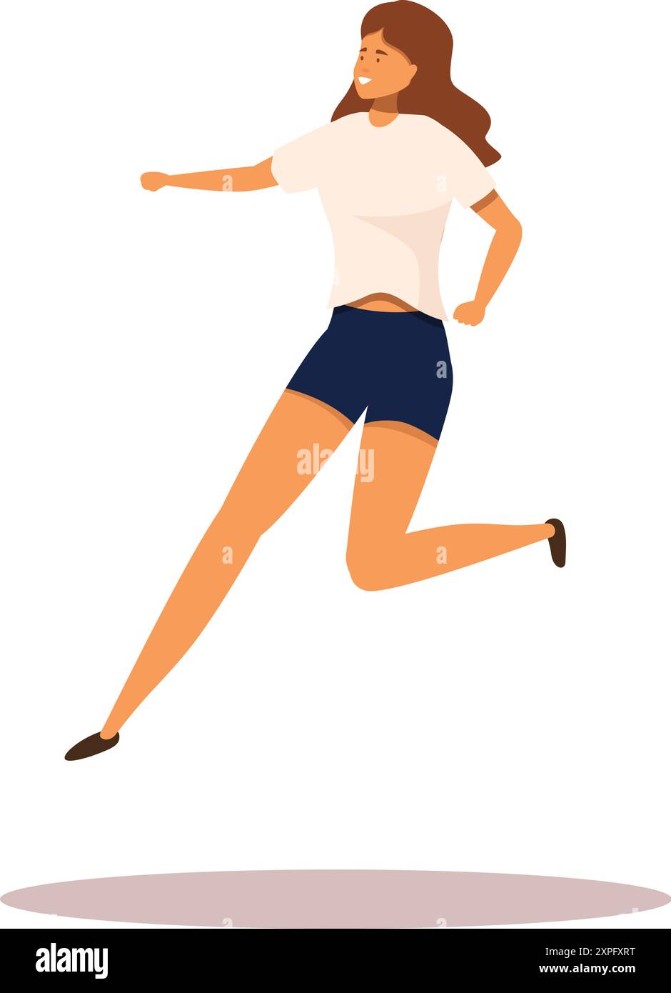 Freedom young happy woman running Stock Vector Images - Alamy