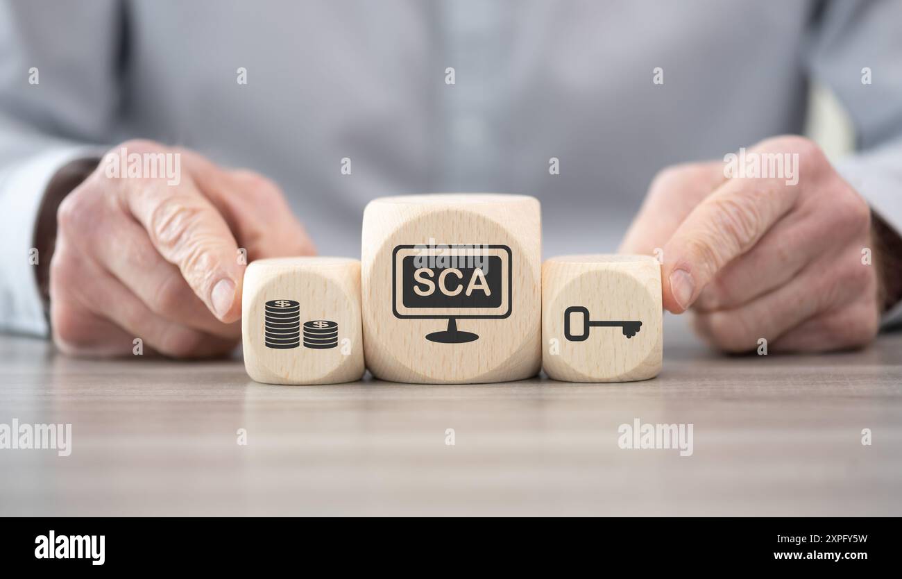 Wooden blocks with symbol of sca concept Stock Photo - Alamy