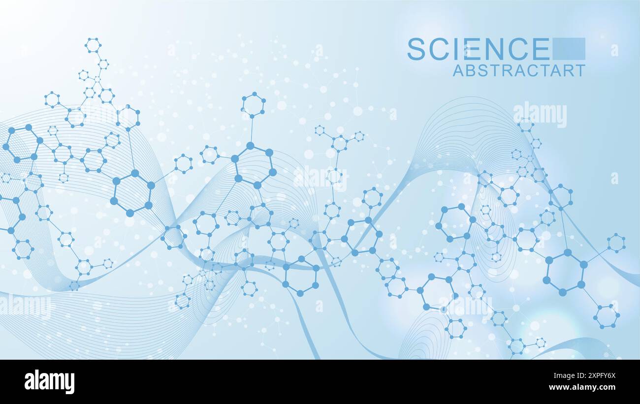 Modern health care abstract background with lines, dots and hexagons ...