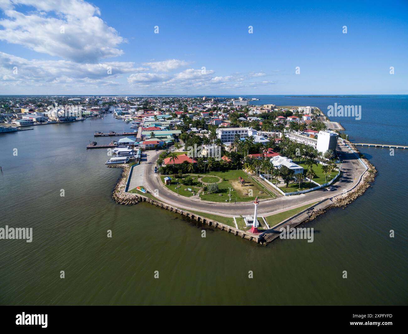 Belize. Caribbean Island. Beautiful Cityscape. Drone. Aerial View Stock ...