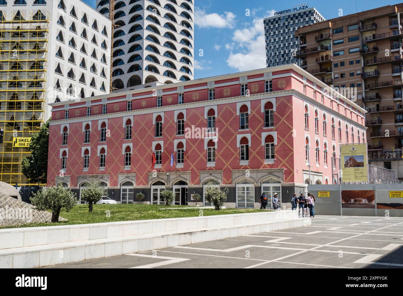 Beautiful red building tirana hi-res stock photography and images - Alamy