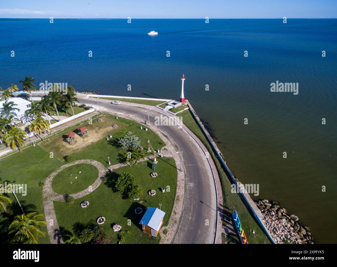 Belize. Caribbean Island. Beautiful Cityscape. Drone. Aerial View Stock ...