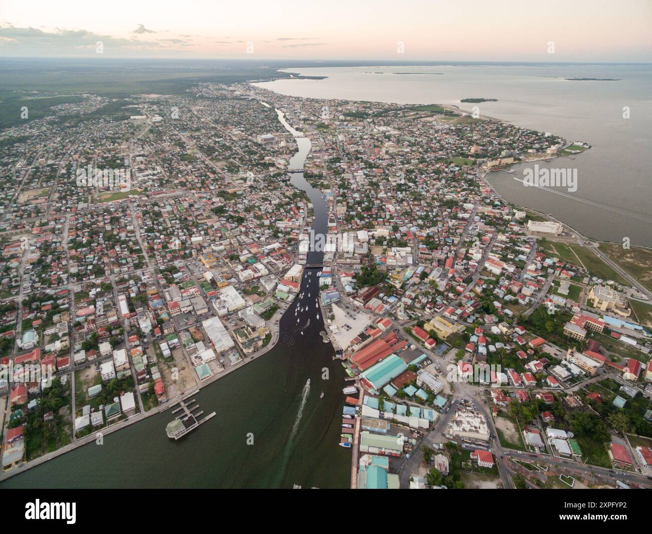 Belize. Caribbean Island. Beautiful Cityscape. Drone. Aerial View Stock ...