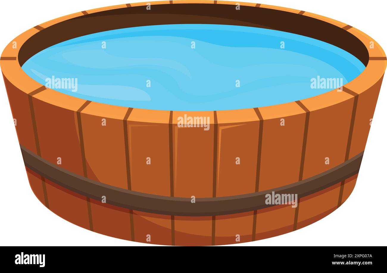 Cartoon wooden tub holding clean water hi-res stock photography and ...