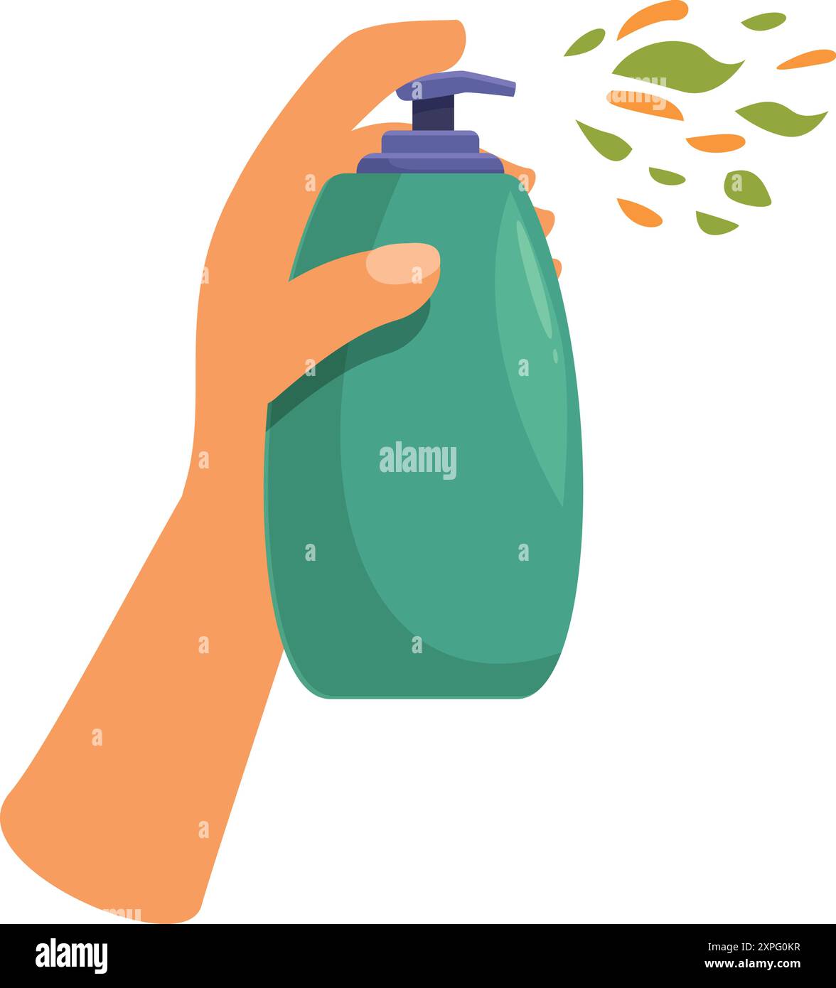 Hand holding disinfection spray Stock Vector Images - Alamy
