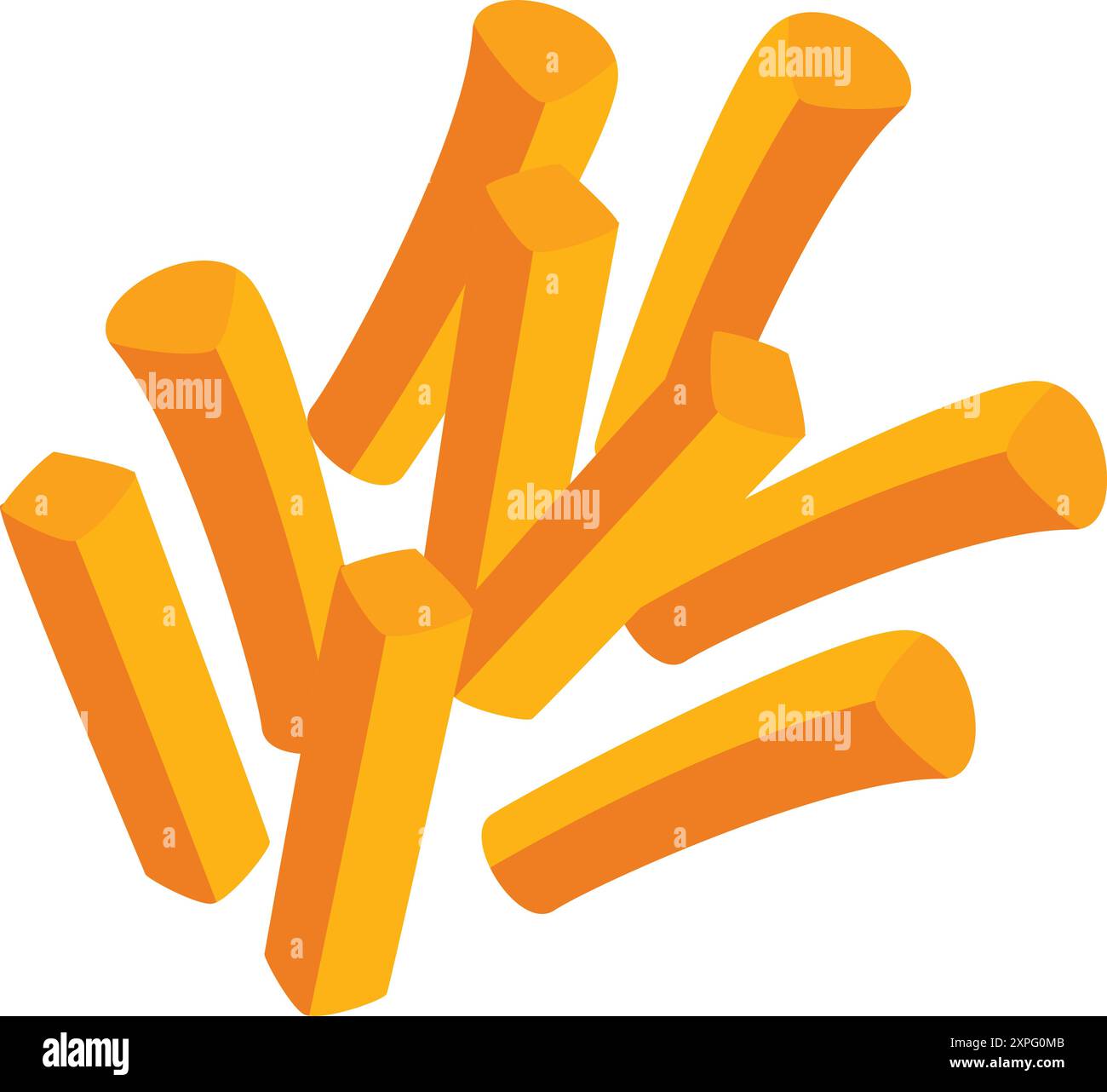 French fries falling down creating a tasty pile, icon illustration ...