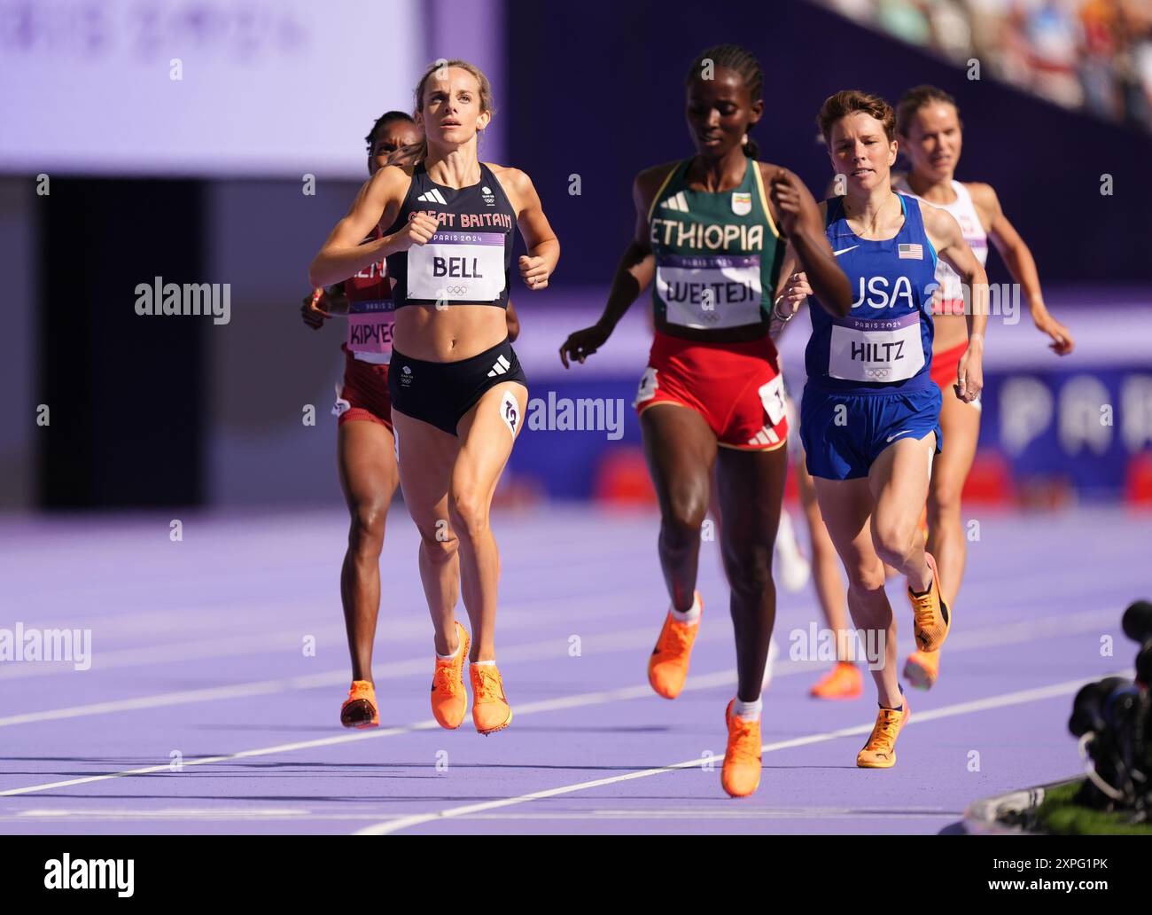 Great Britain's Georgia Bell finishing second in her Women's 1500m Heat ...