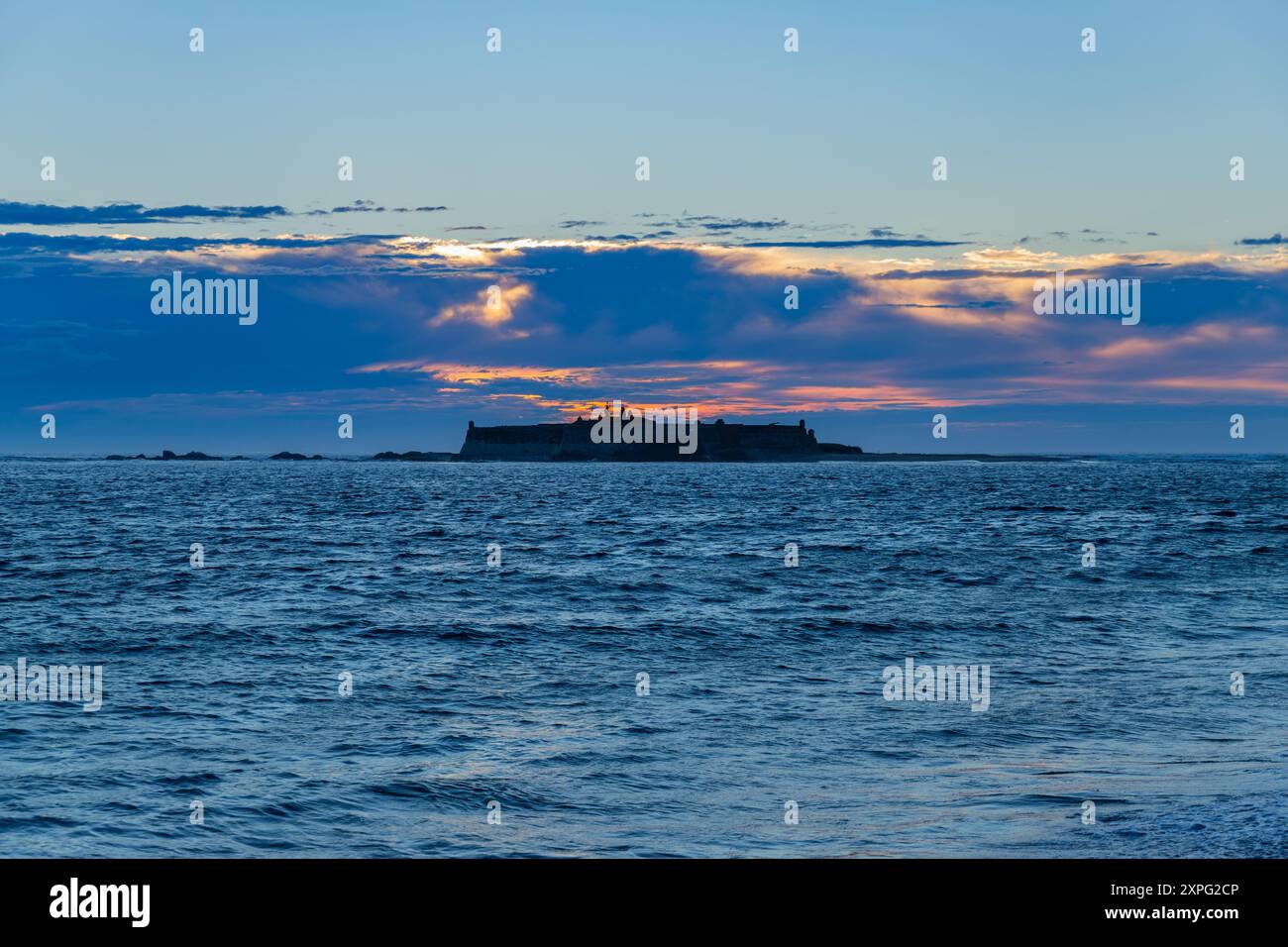 View of Praia de Moledo and Fortress Insua in Caminha, Portugal Stock ...