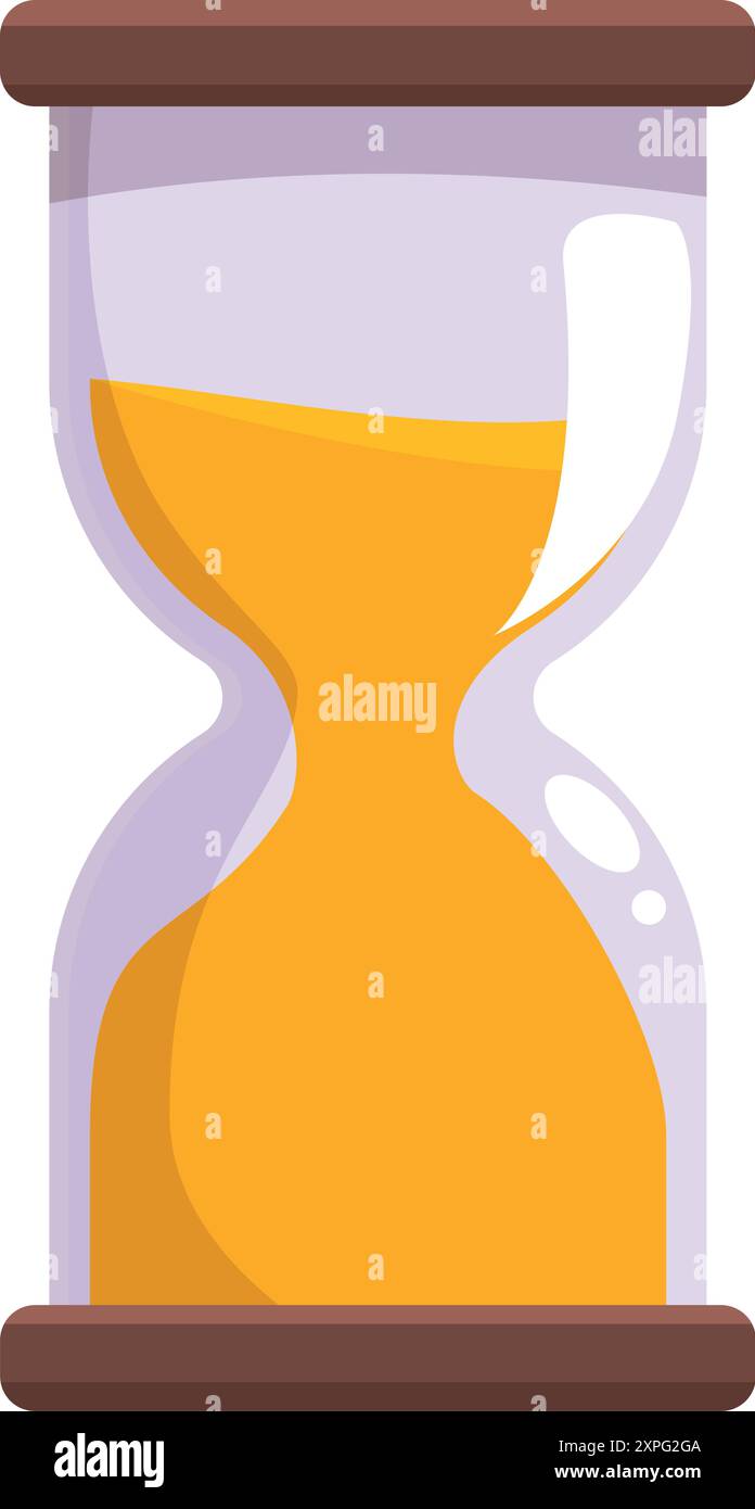 Classic hourglass with sand slowly falling through the glass bulbs hi ...