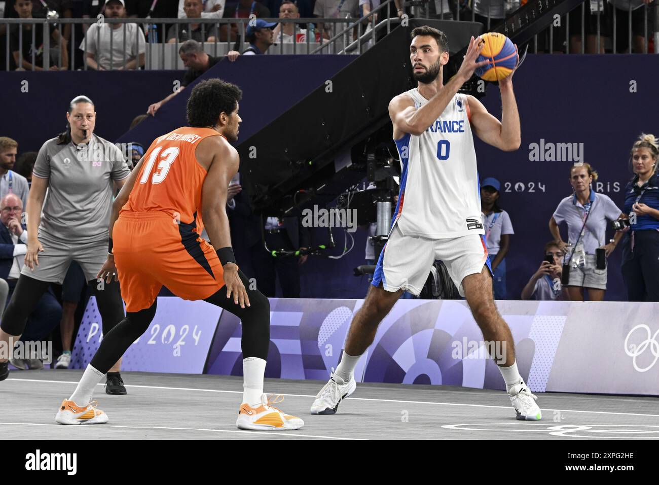 Lucas Dussoulier (FRA) vs Dimeo Van der Horst (NED), 3x3 Basketball, Men's Bronze Medal Game ...