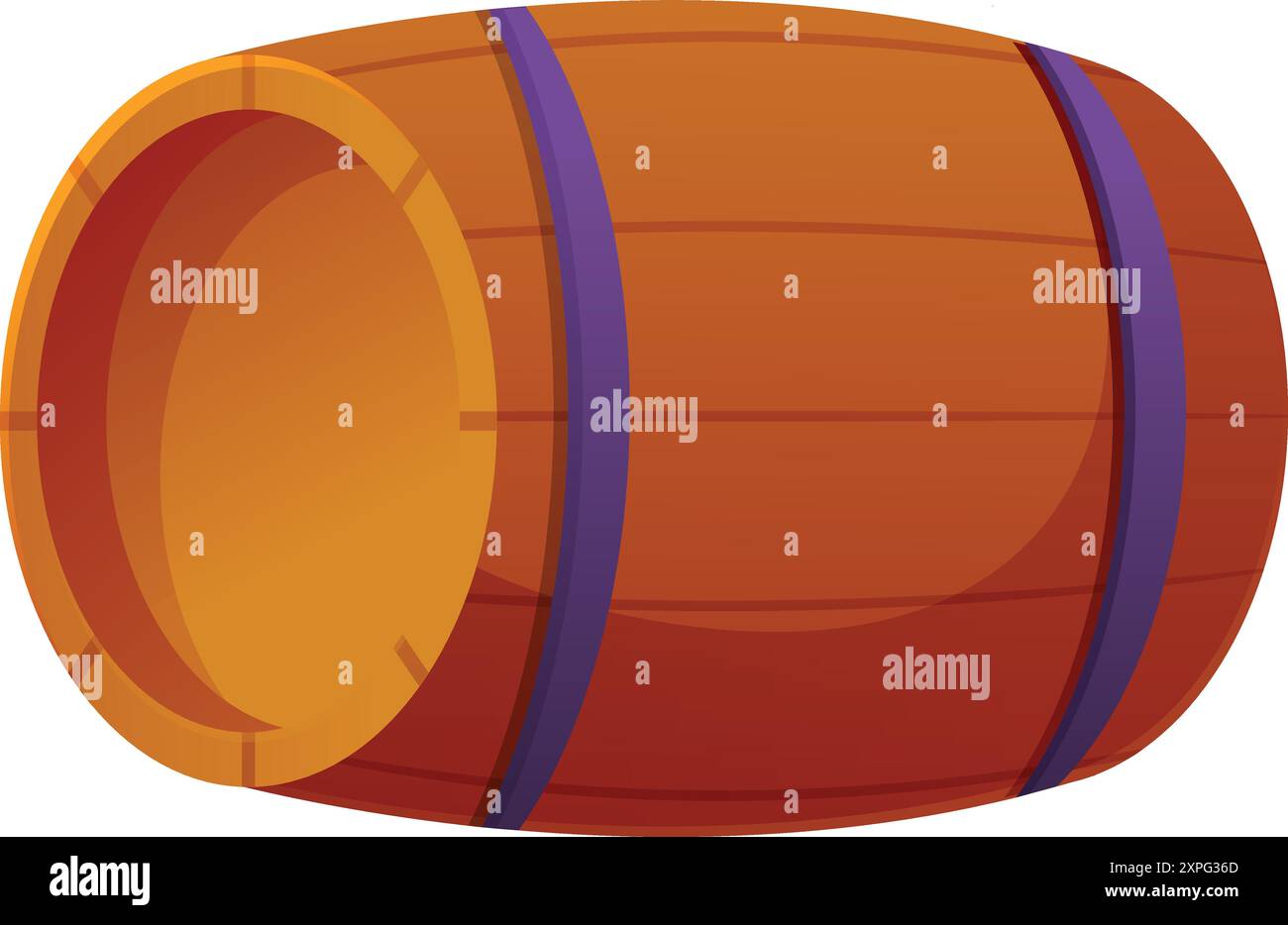 Wooden barrel is lying on its side Stock Vector Images - Alamy