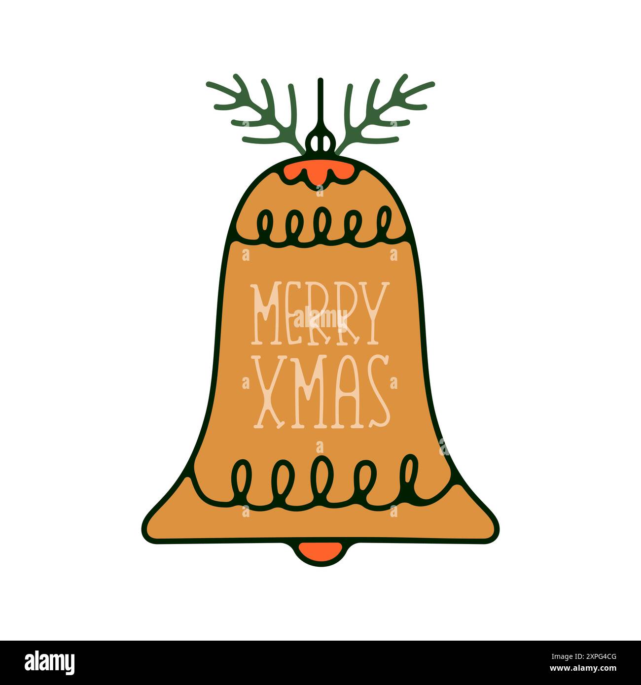 Christmas Label with jingle bell, Sticker, Stamp and Badge Design ...