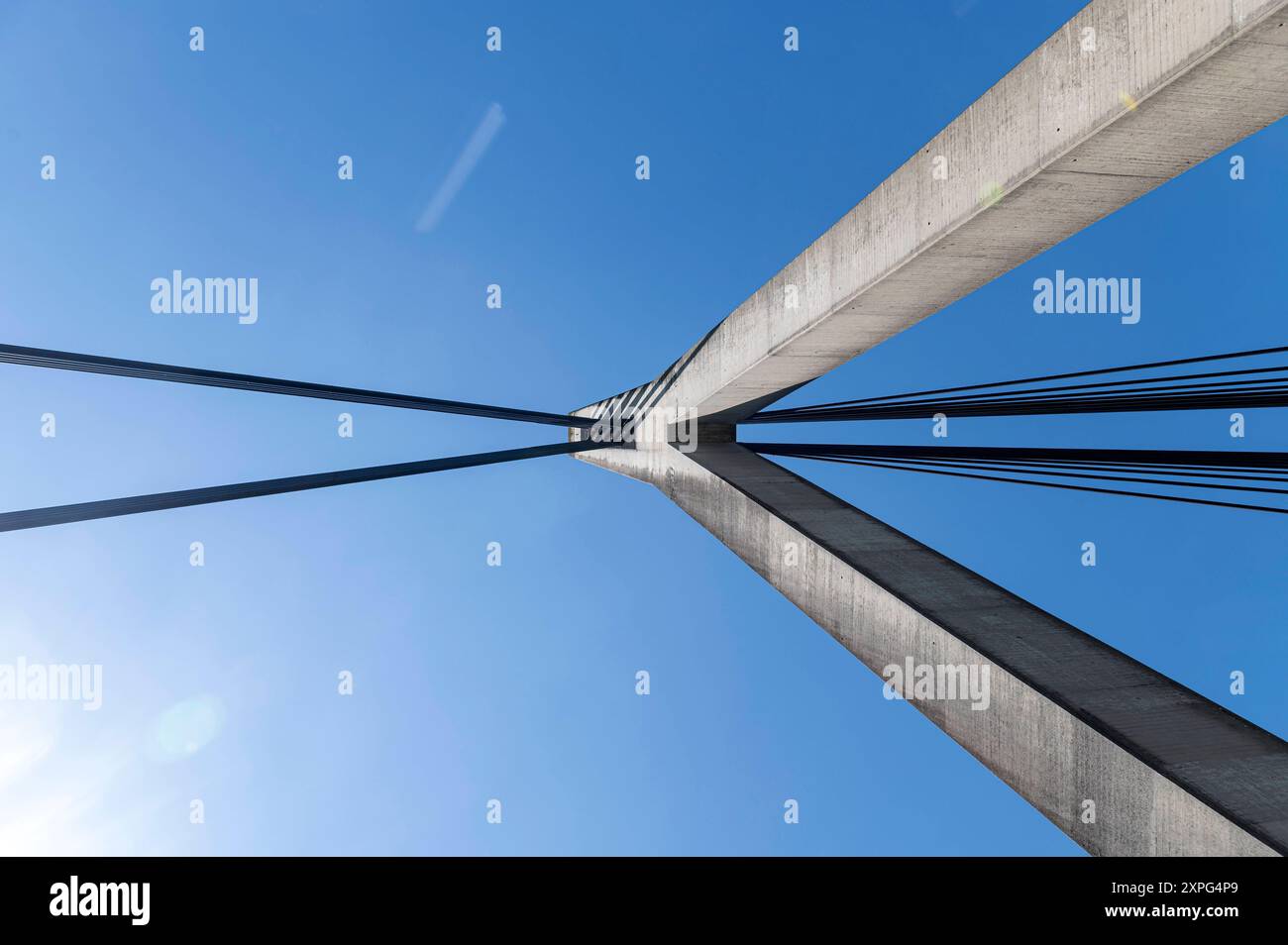 Lanaye Ternaaien Belgie Belgium 29th July 2024 Lanaye bridge, a cable ...