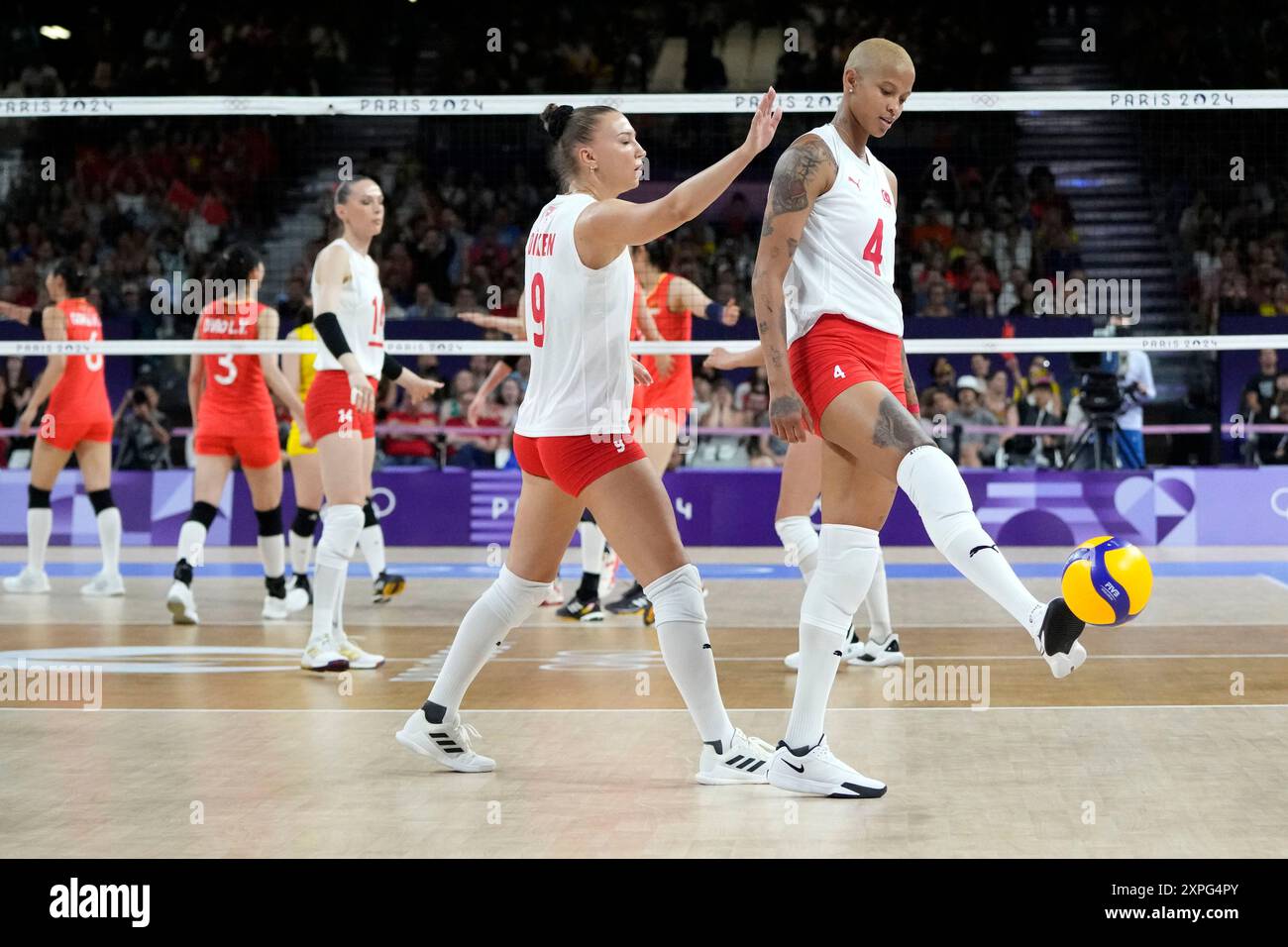 Turkey's Melissa Vargas, right, reacts during a women's quarter final ...
