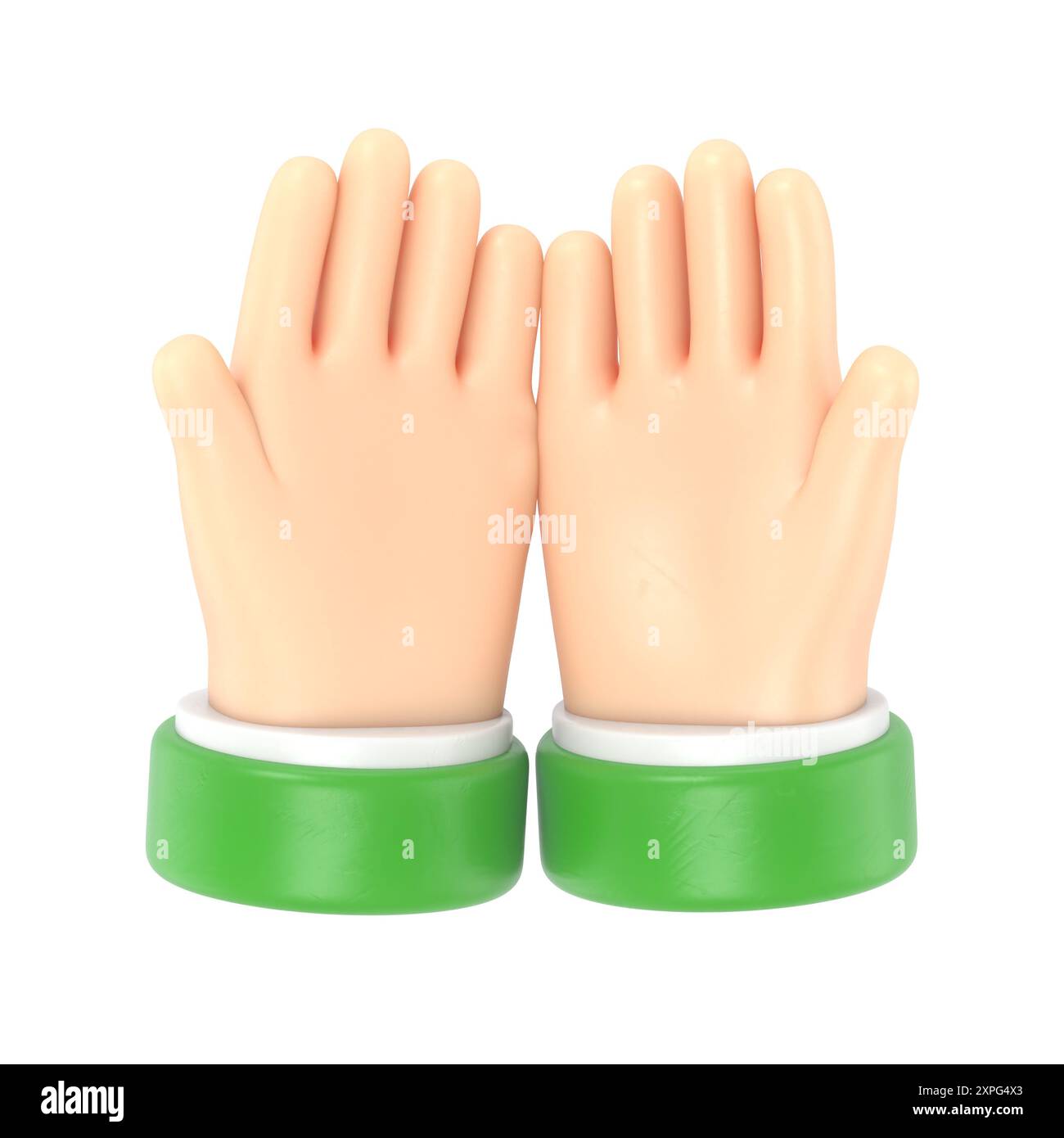 Cartoon Gesture Icon Mockup.Two hands together with palms up,top view ...