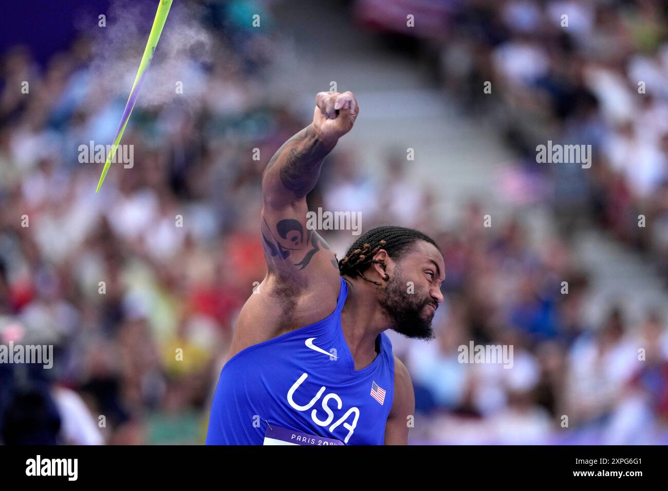 Curtis Thompson, of the United States, competes during the men's ...