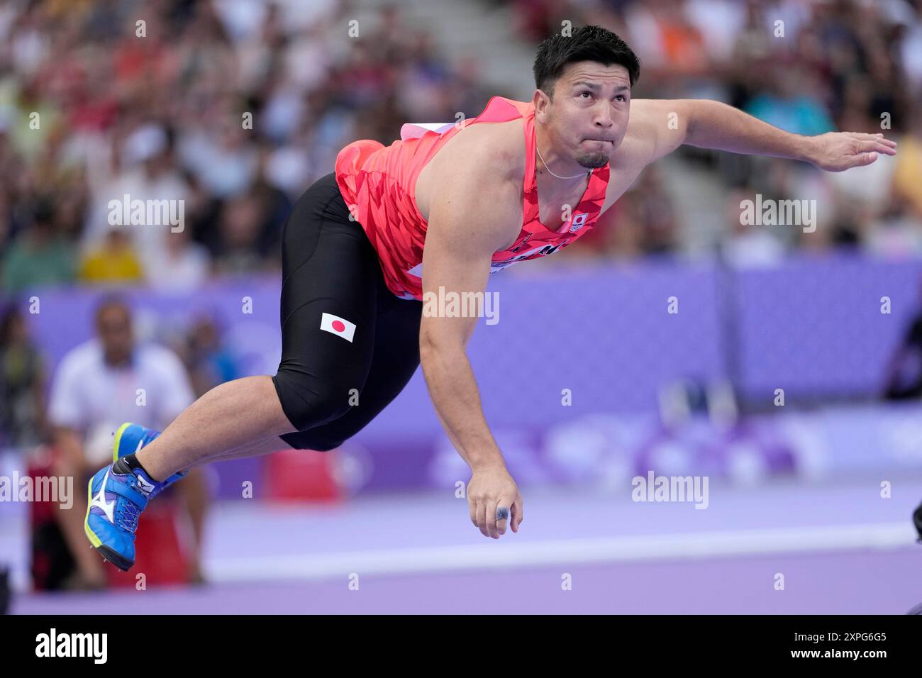 Roderick Genki Dean, of Japan, competes during the men's javelin throw ...