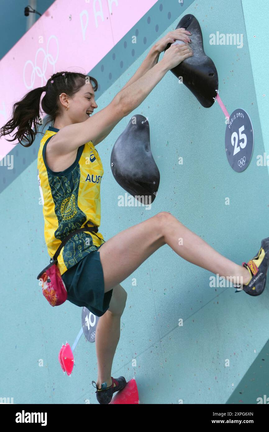 Oceania Mackenzie of Australia competes in the women's boulder and lead ...
