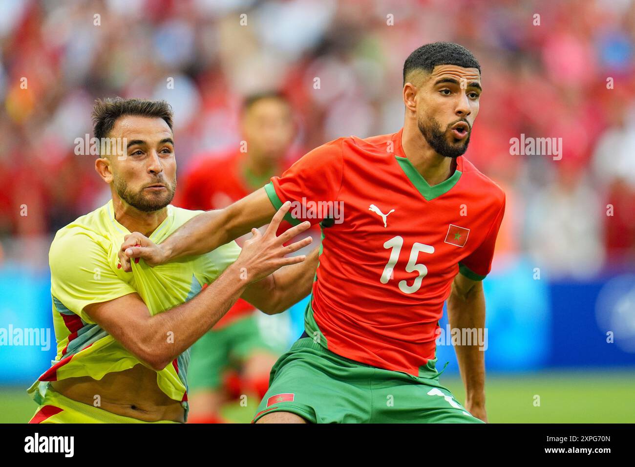 Mehdi Maouhoub (Morocco) and Eric Garcia (Spain), Football, Men's Semi ...