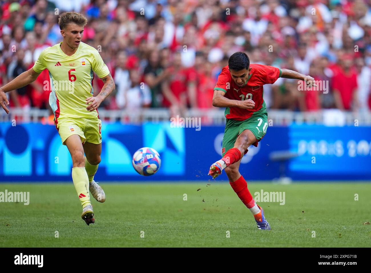 Illias Akhomach (Morocco) and Pablo Barrios (Spain), Football, Men's ...