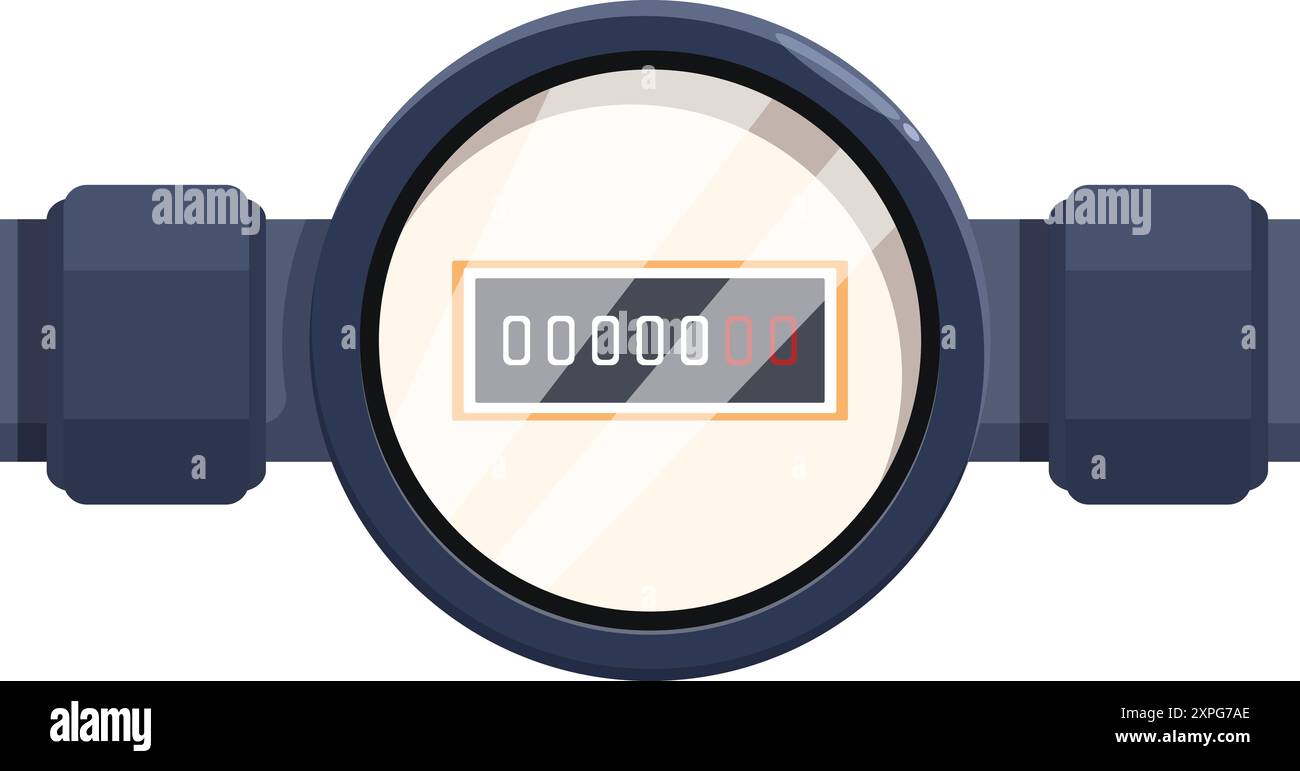 Water meter is showing water consumption in cubic meters Stock Vector ...