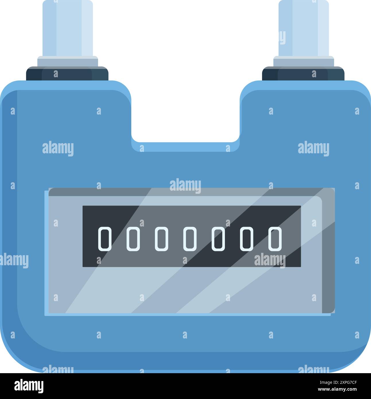 Blue mechanical hand tally counter is counting the quantity, number, or ...