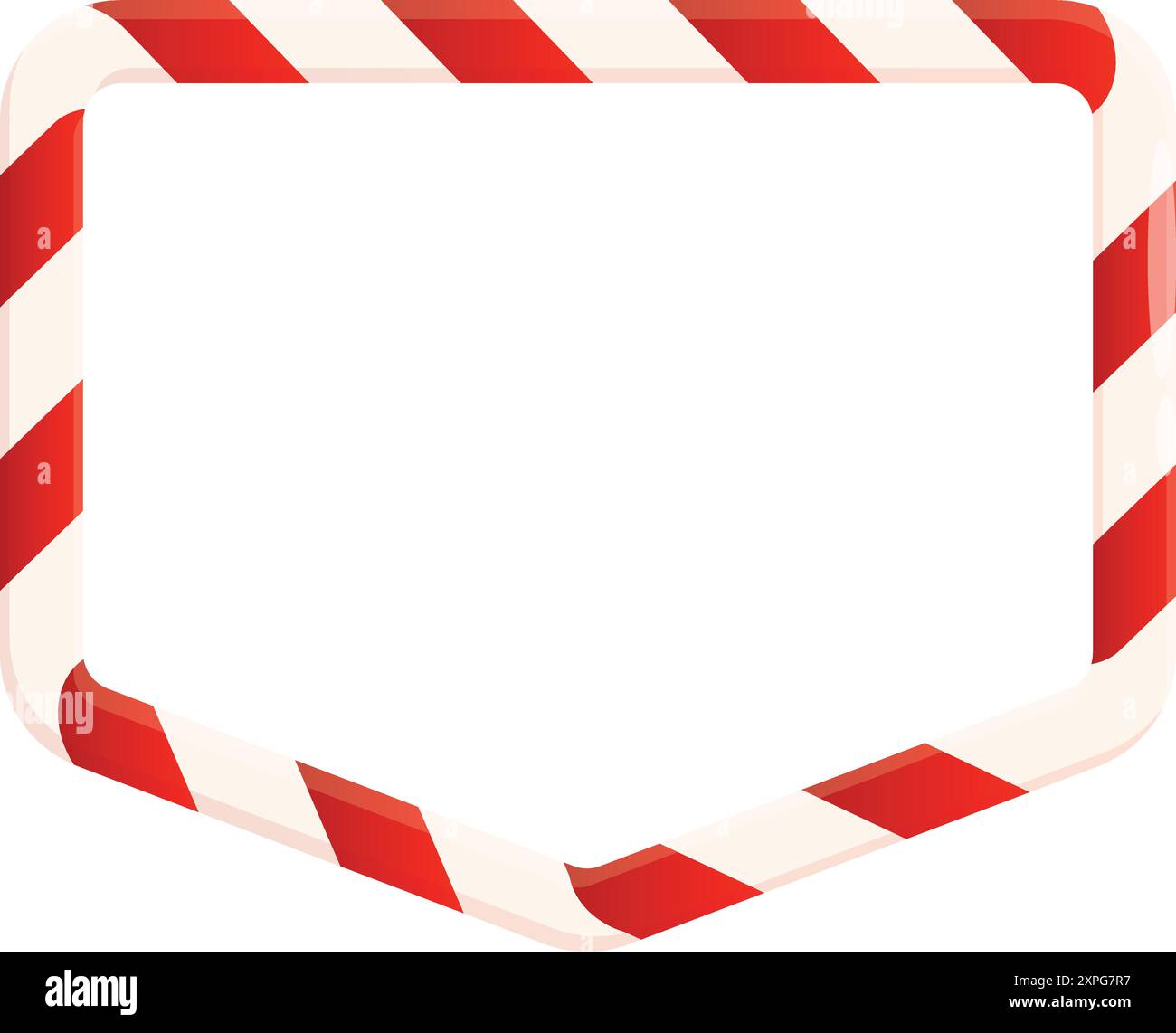 Red and white striped candy cane border creating an empty tilted ...
