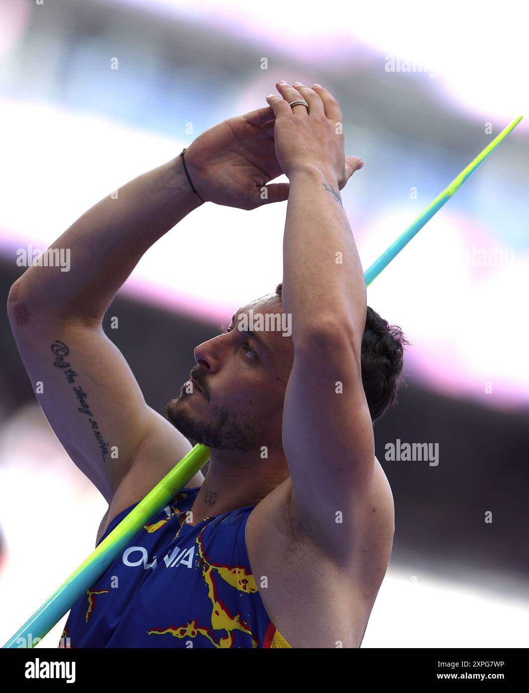 Paris, France. 6th Aug, 2024. Alexandru Mihaita Novac of Romania reacts ...