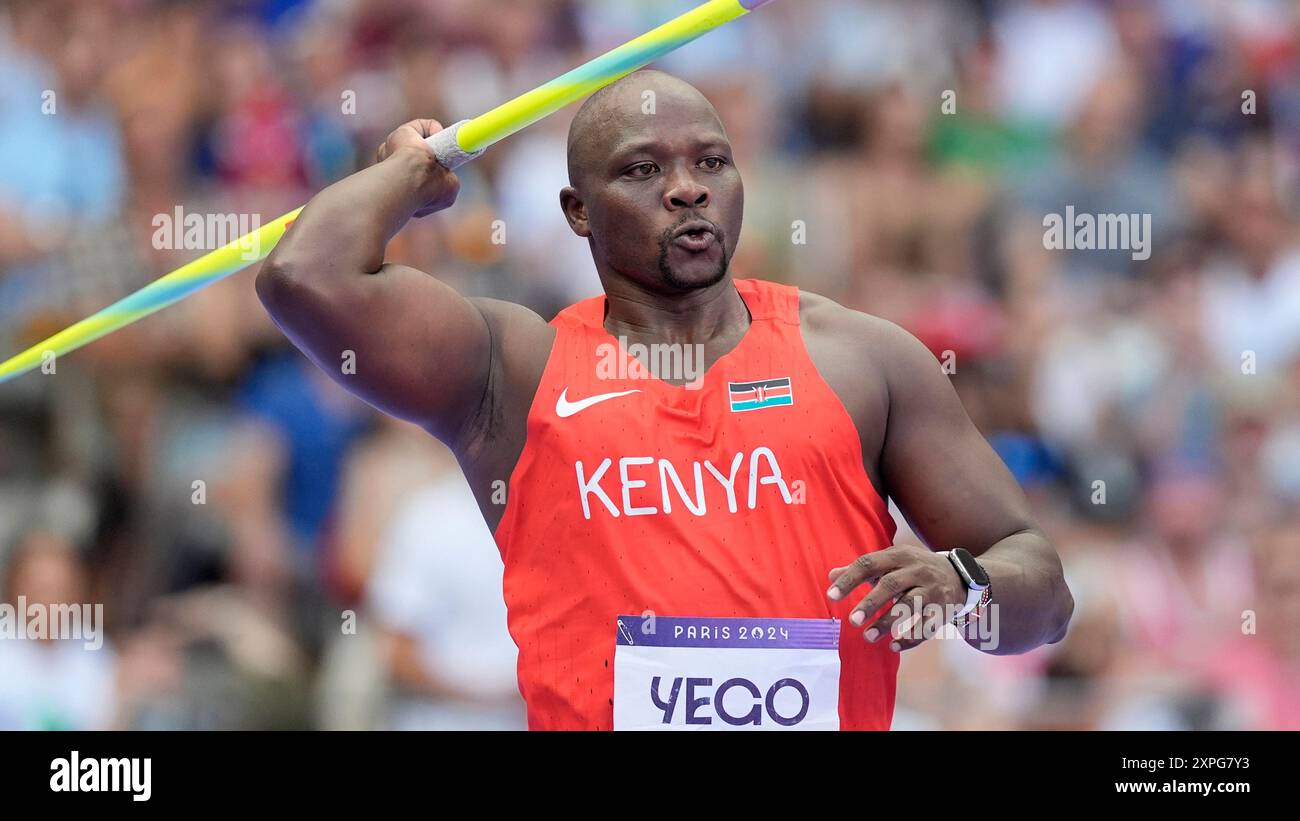 Julius Yego, of Kenya, competes during the men's javelin throw ...