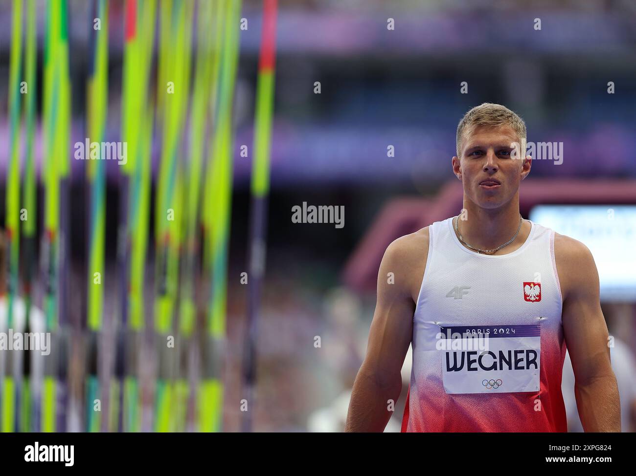 Paris, France. 6th Aug, 2024. Dawid Wegner of Poland reacts during the ...
