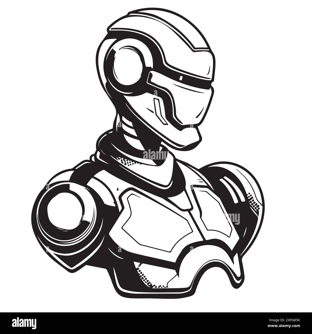 vector sketch illustration of a robot head Stock Vector Image & Art - Alamy