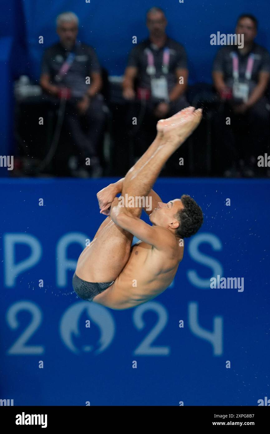 Egypt's Mohamed Farouk competes in the men's 3m springboard diving ...