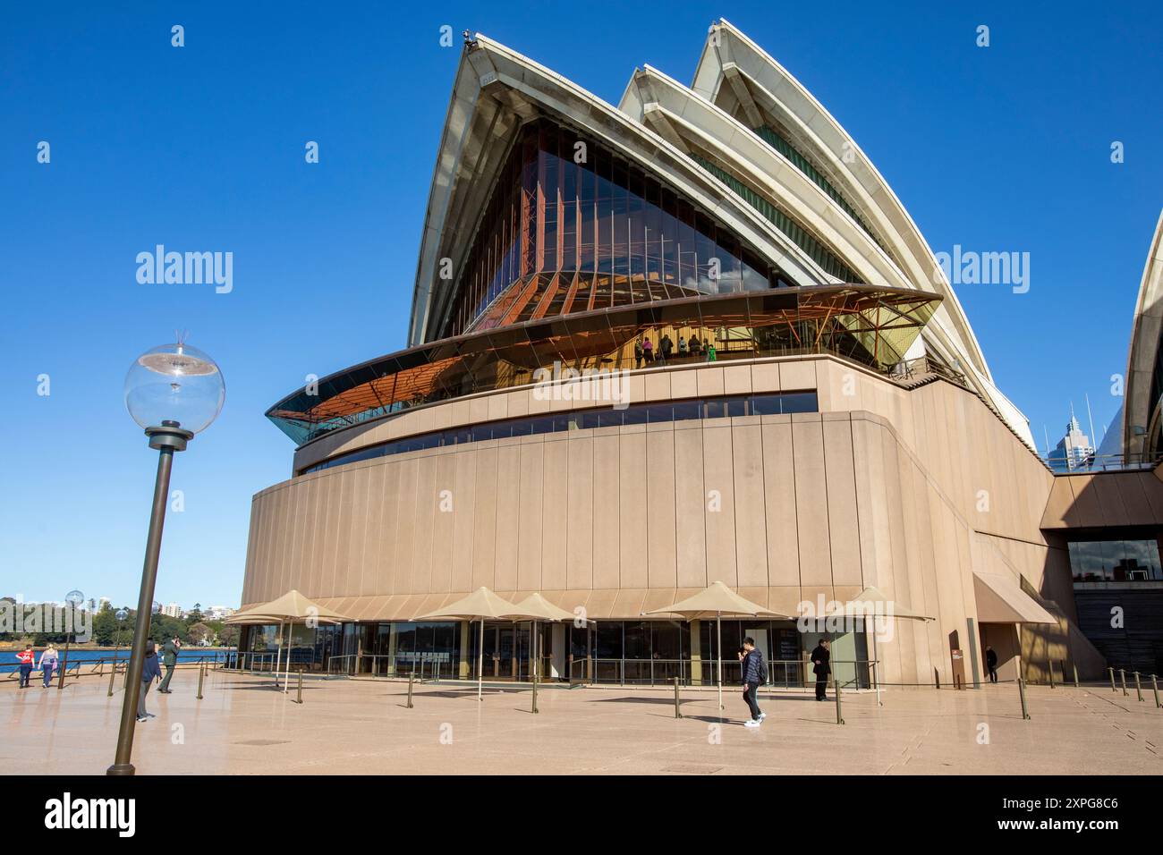 Sydney Opera house on a blue sky winters day, north elevation view of ...