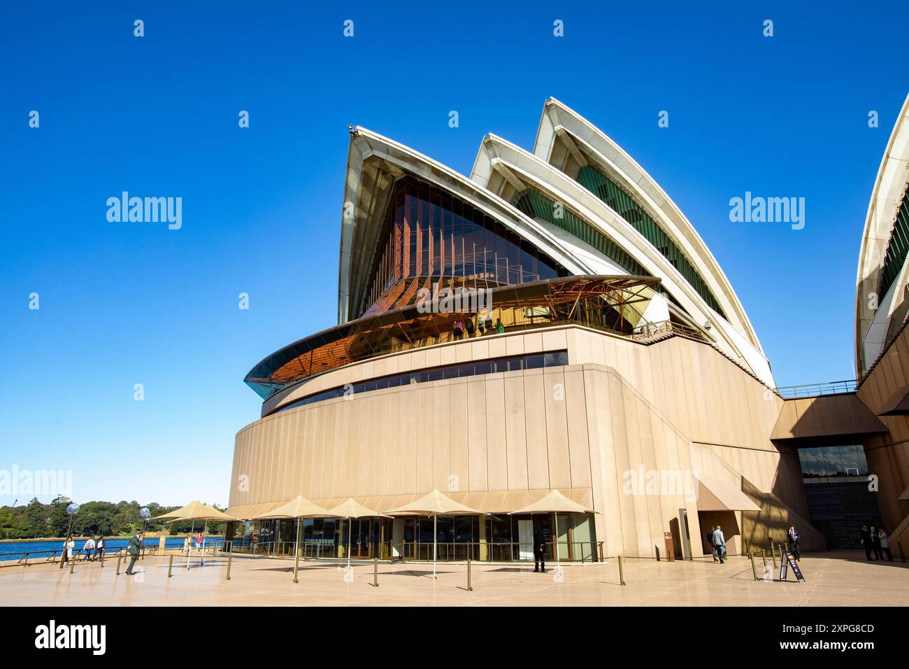 Sydney Opera house on a blue sky winters day, north elevation view of ...
