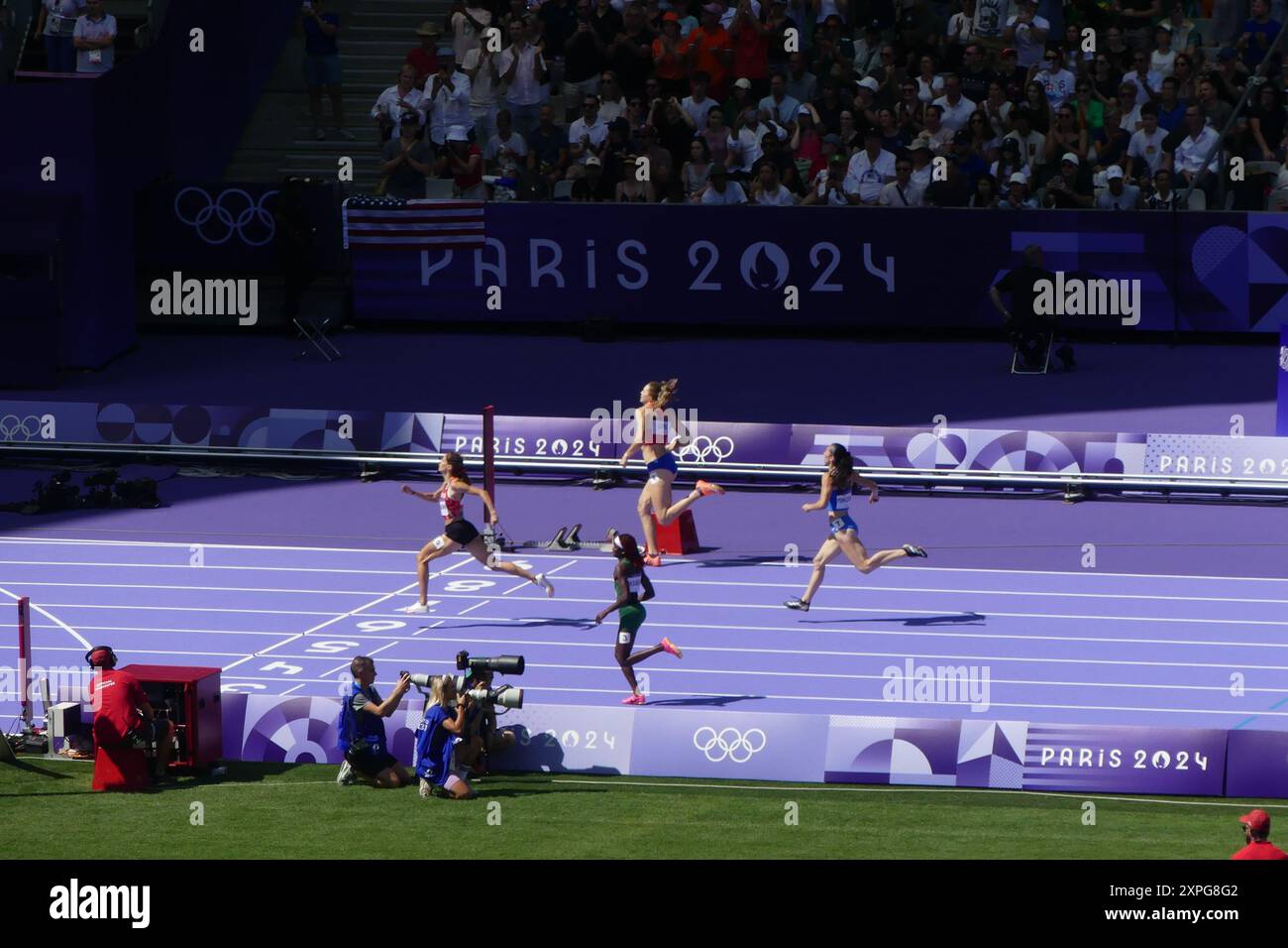 Stade de France, 93200 St Denis, France, Aug 5, 2024. Under intense ...