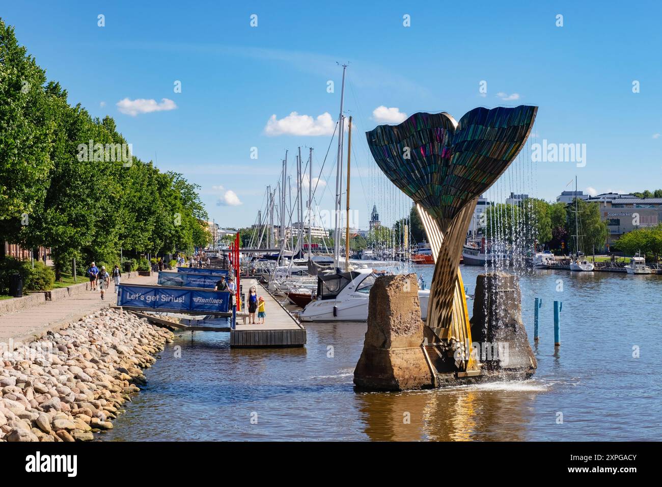 Harmonia or the Whale Tail sculpture water fountain in River Aura ...