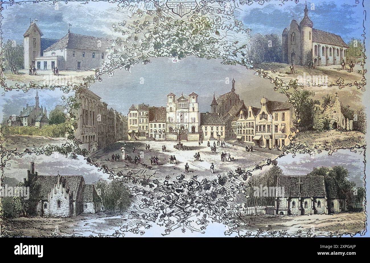 Historische Ansicht, 19. Jahrhundert, von der Stadt Bromberg, früher ...