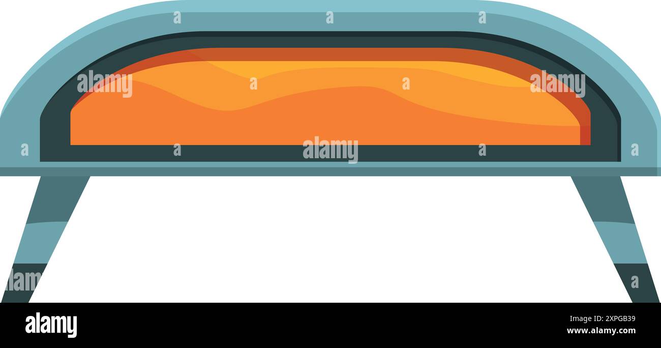 Traditional wood fired pizza oven burning with fire inside is ready for cooking delicious pizza ...