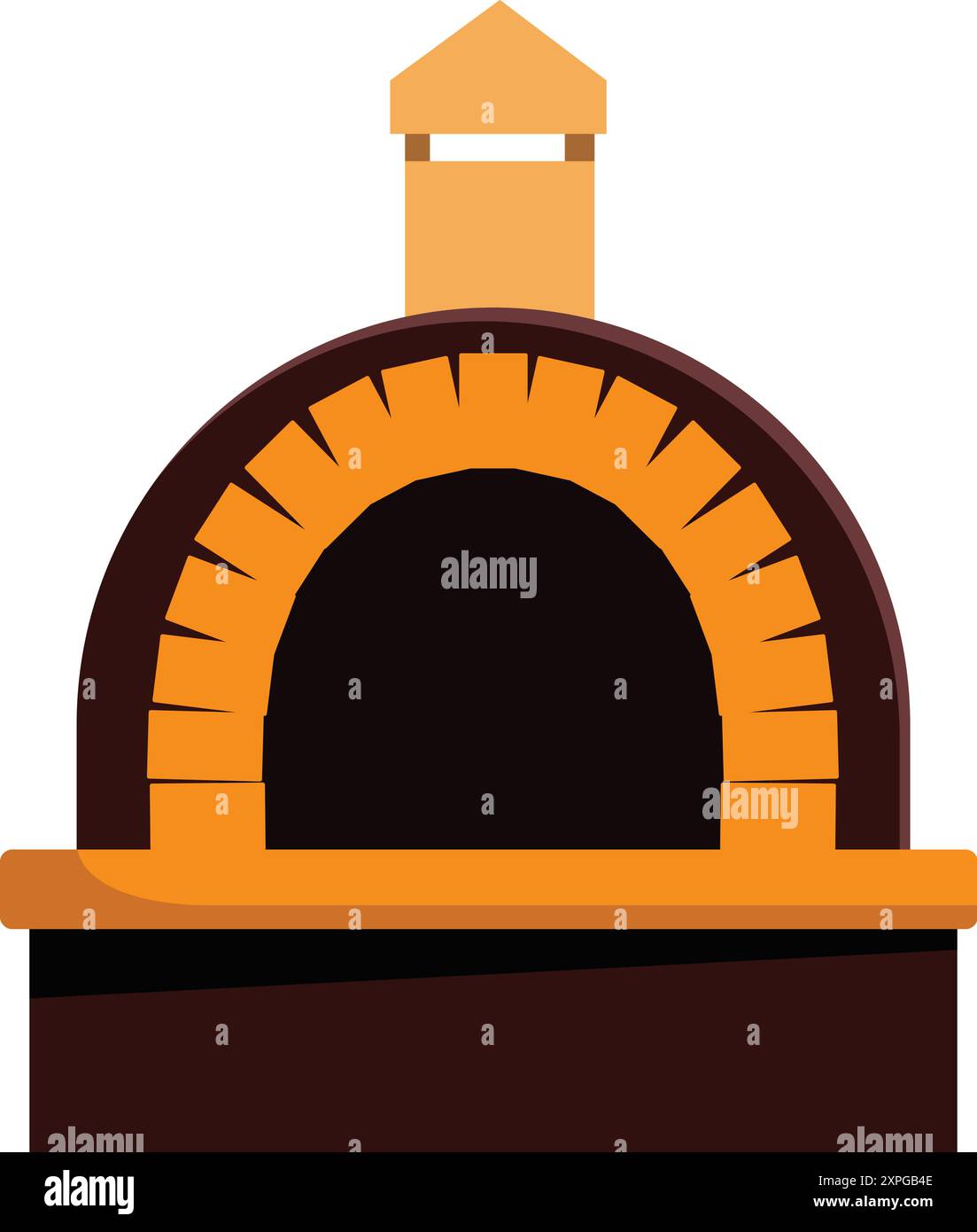 Traditional brick oven burning wood for baking pizza and bread, creating delicious food Stock ...