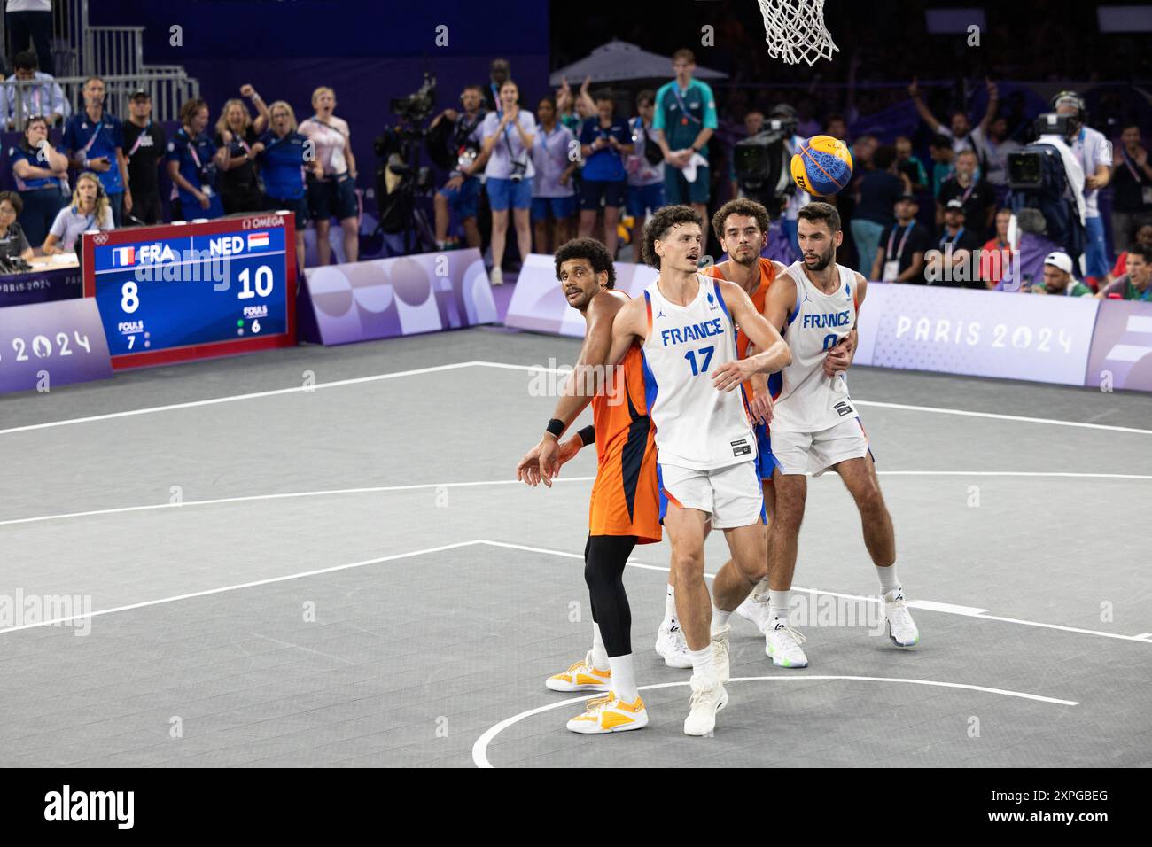 Paris, France. 05th Aug, 2024. Men 3x3 basketball gold medal game ...
