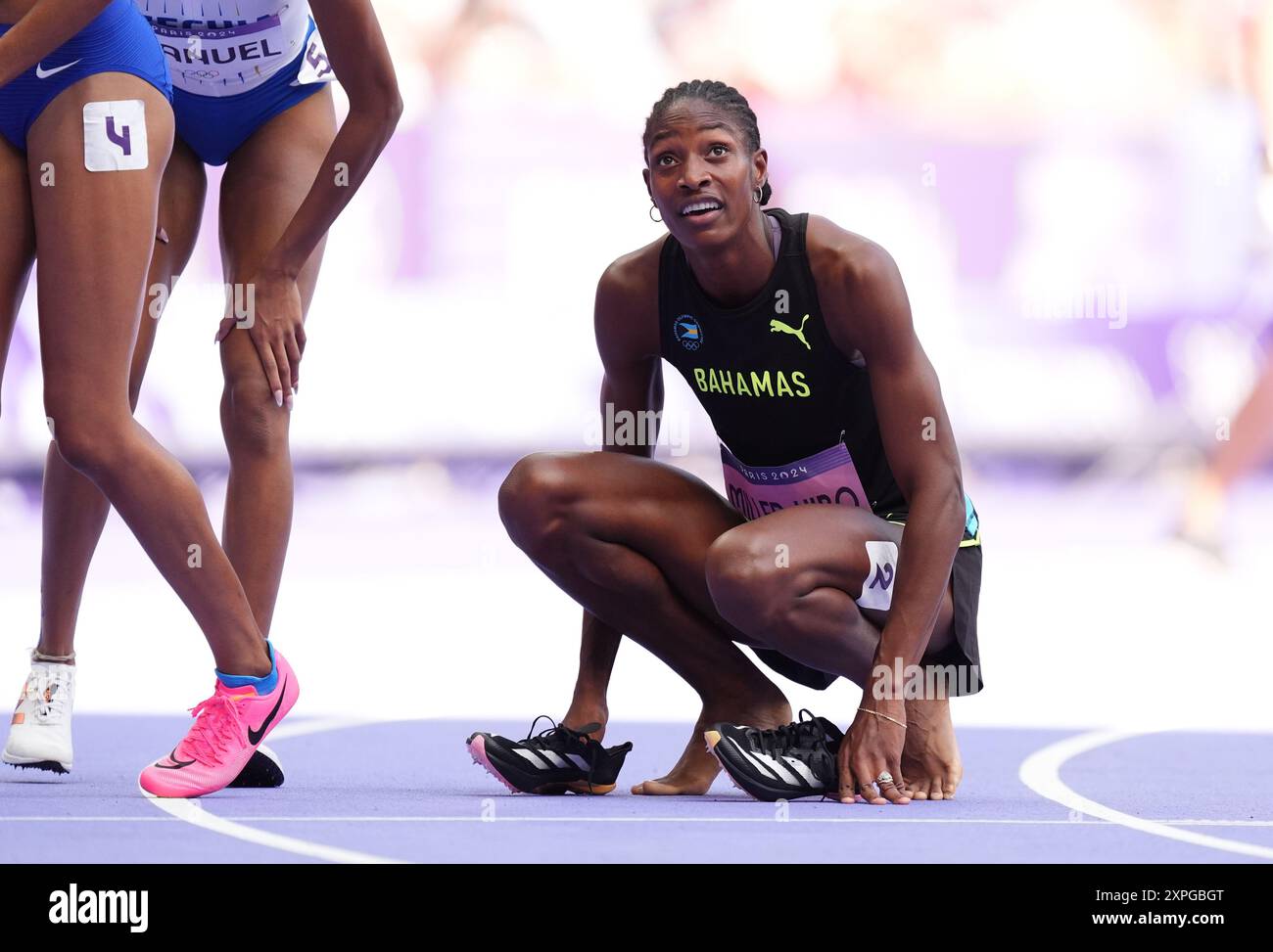 Bahamas' Shaunae Miller-Uibo after finishing seventh in her Women's ...