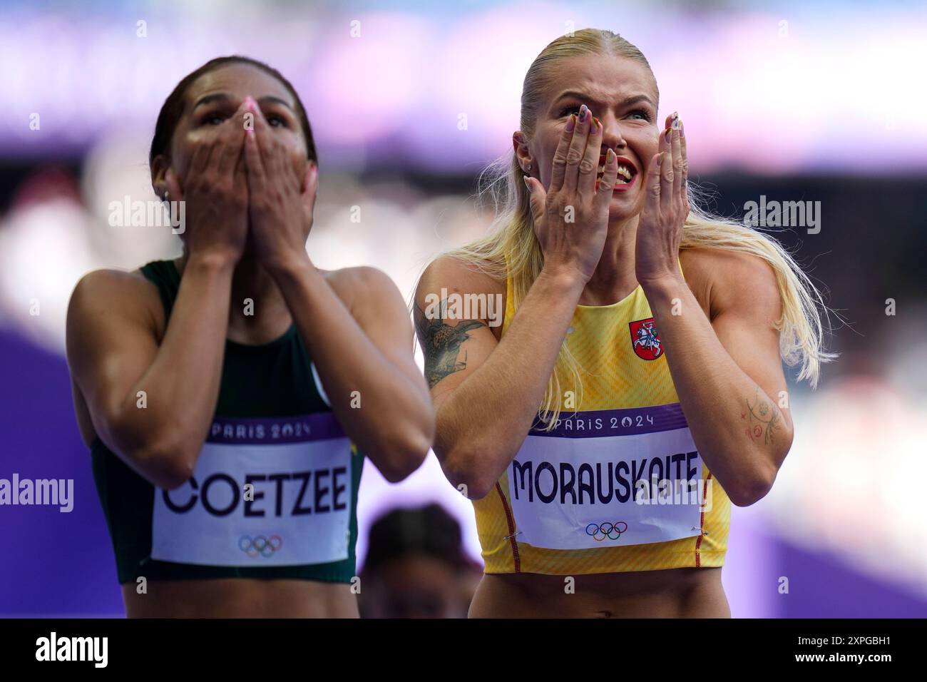 Modesta Juste Morauskaite, right, of Lithuania, and Miranda Charlene ...