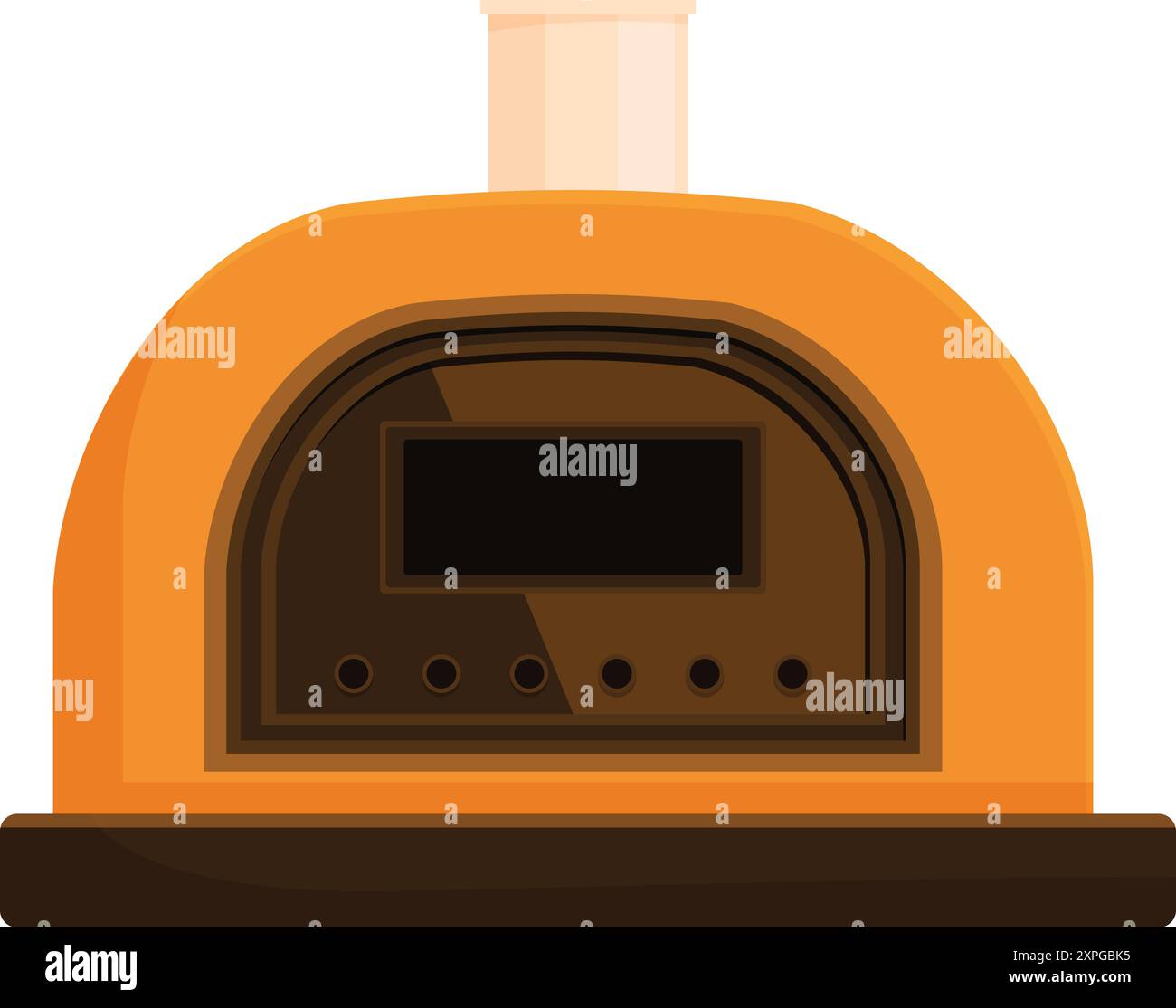 Modern orange home pizza oven is baking delicious food Stock Vector ...