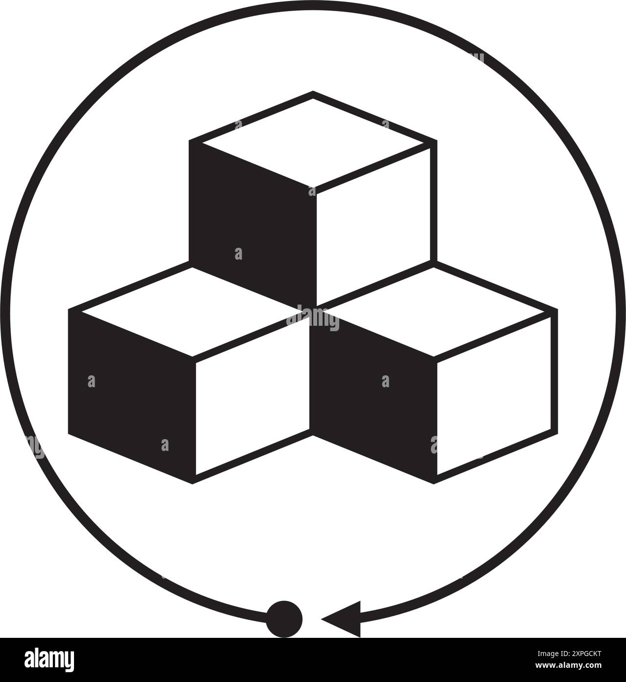 three cube logo illustration element design Stock Vector Image & Art ...